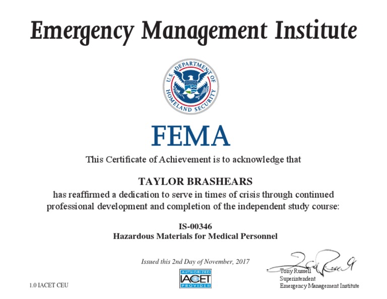 Fema | PDF | Emergency Management Institute | United States Federal ...
