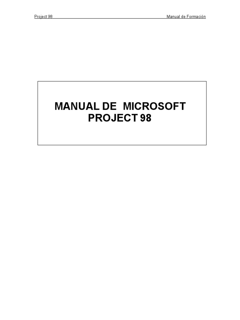Manual de Microsoft Project 98 | PDF