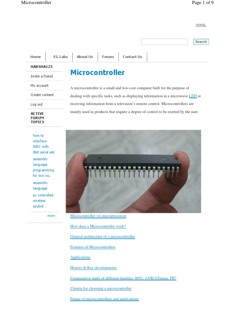 Microcontroller: Home EG Labs About Us Forum Contact Us | PDF | Microcontroller | Read Only Memory