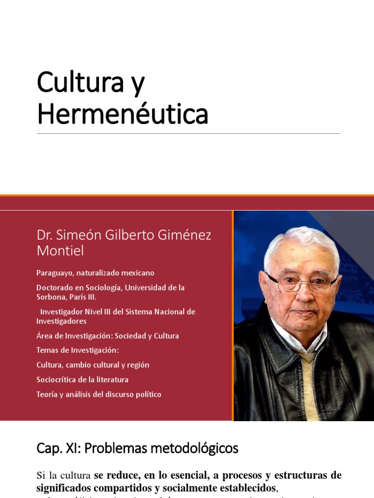 Hermenéutica Profunda de Gilberto Giménez | PDF | Hermenéutica | Conocimiento