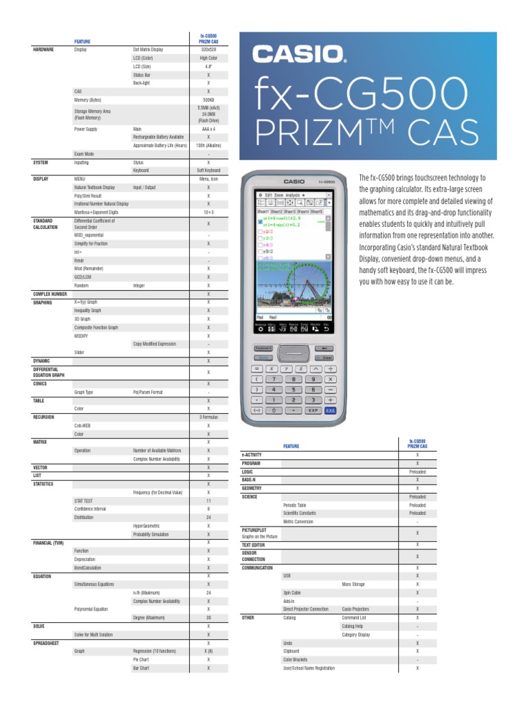 Module FX Cg500 Prizm | PDF | Complex Number | Matrix (Mathematics)