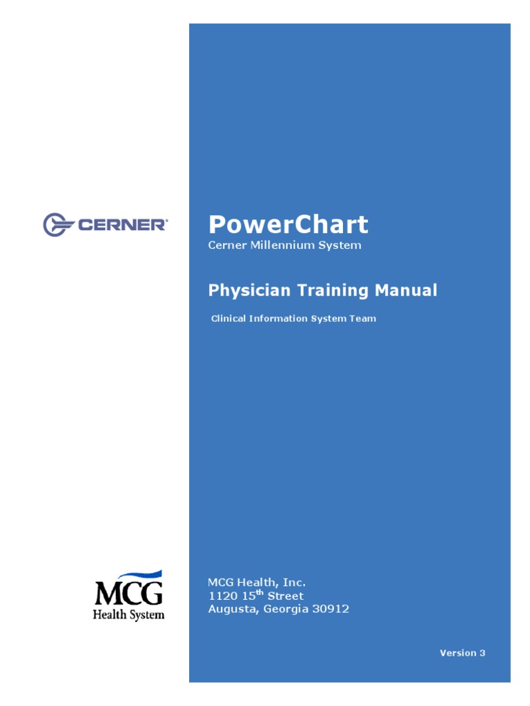 Physician PowerChart Training Manual v3 | PDF | Electronic Health ...