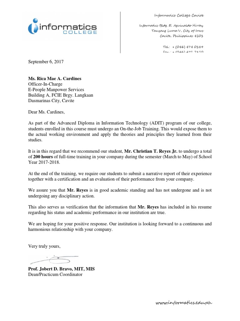 Recommendation Letter | PDF