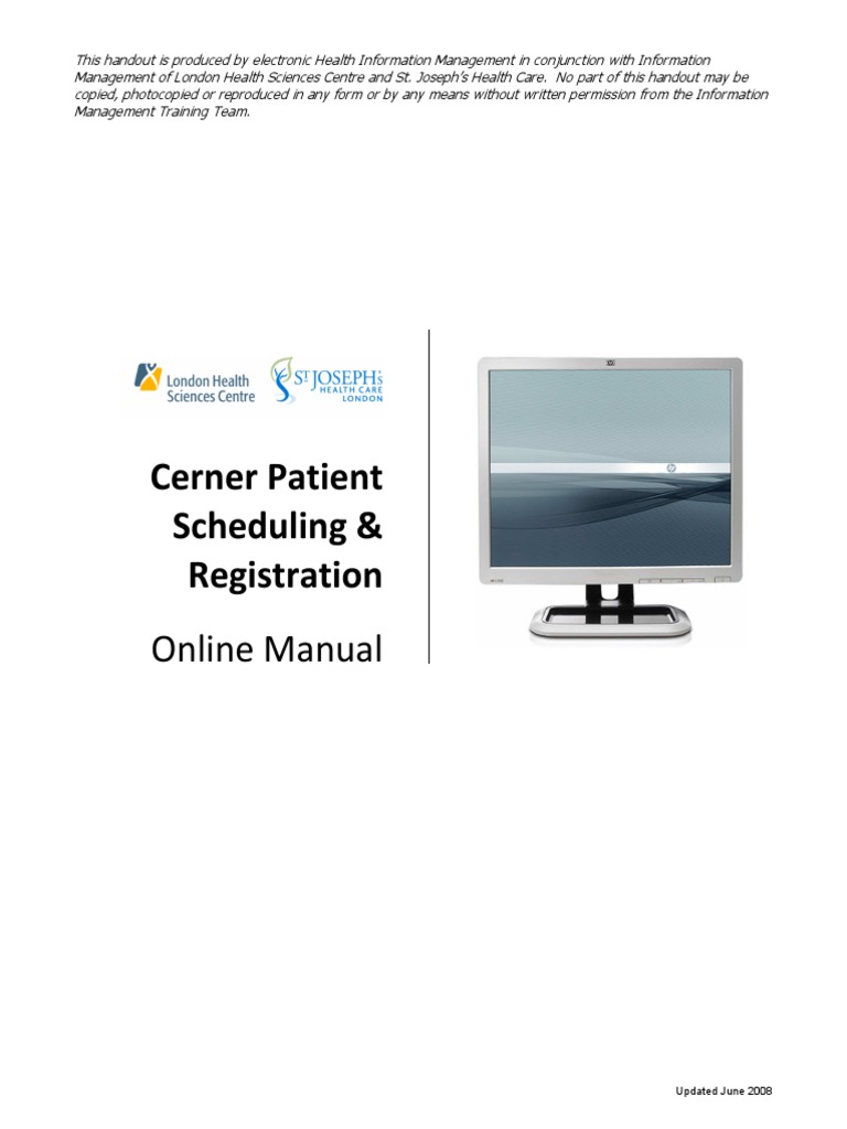 Prod 1936895 Patient Scheduling and Registration Manual | PDF ...