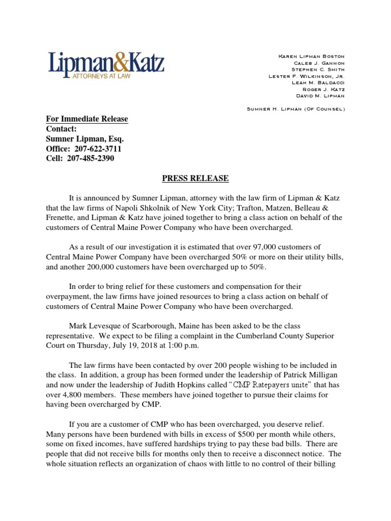 Lawsuit Press Release | PDF | Class Action | Virtue