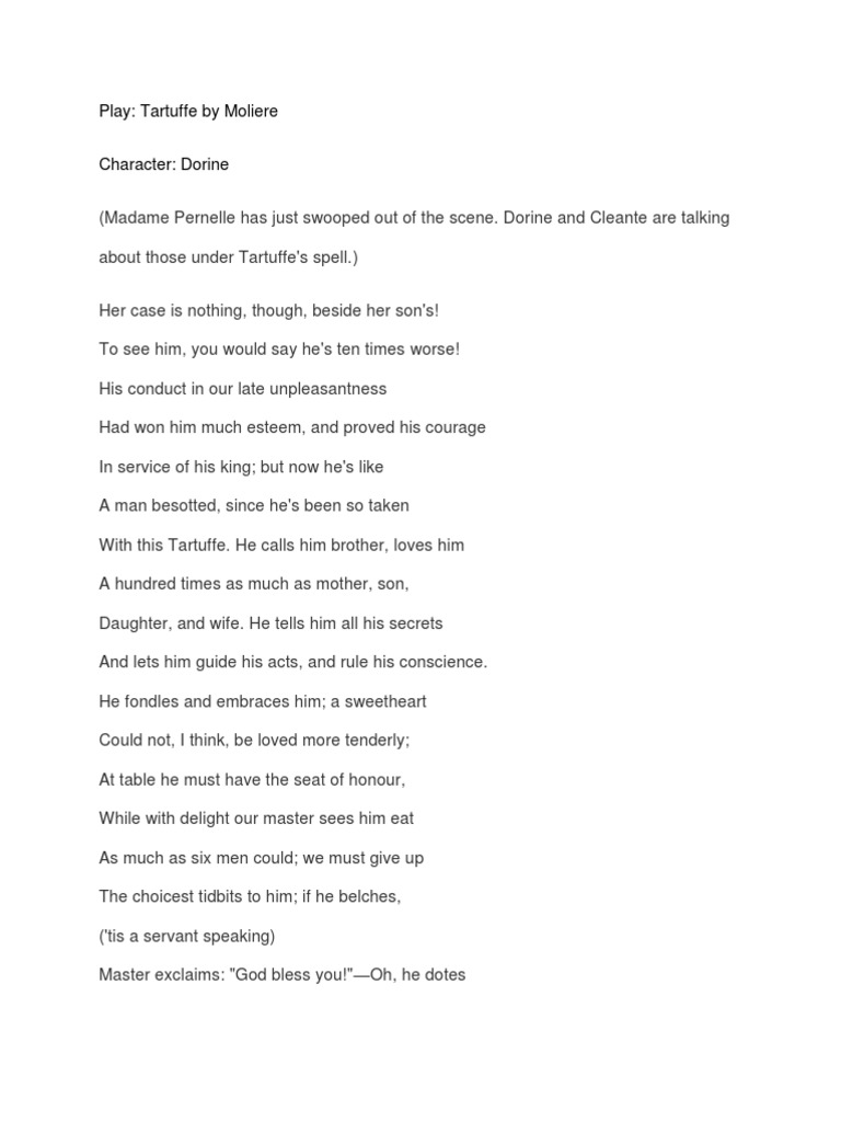 Tartuffe Monologue | PDF