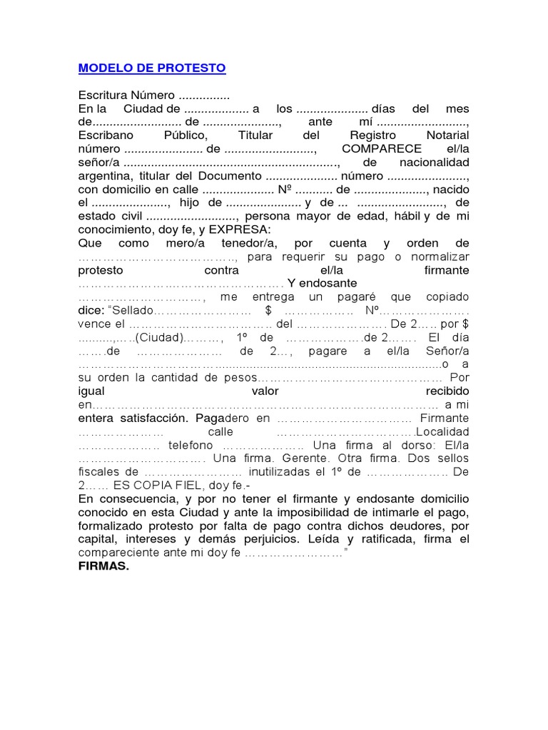 Modelo de Protesto | PDF