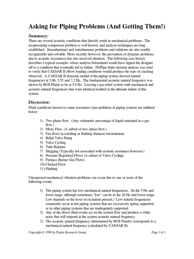 Piping Problems With Solution | PDF | Resonance | Fluid Dynamics