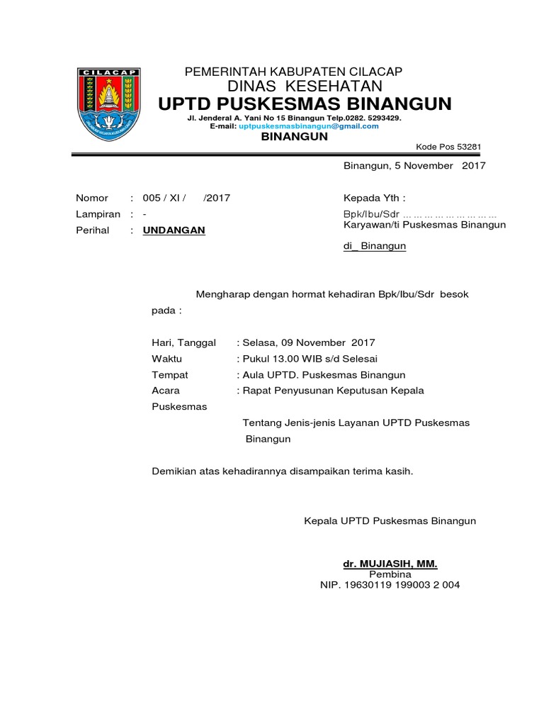 Surat Undangan Rapat Penyusunan SK | PDF