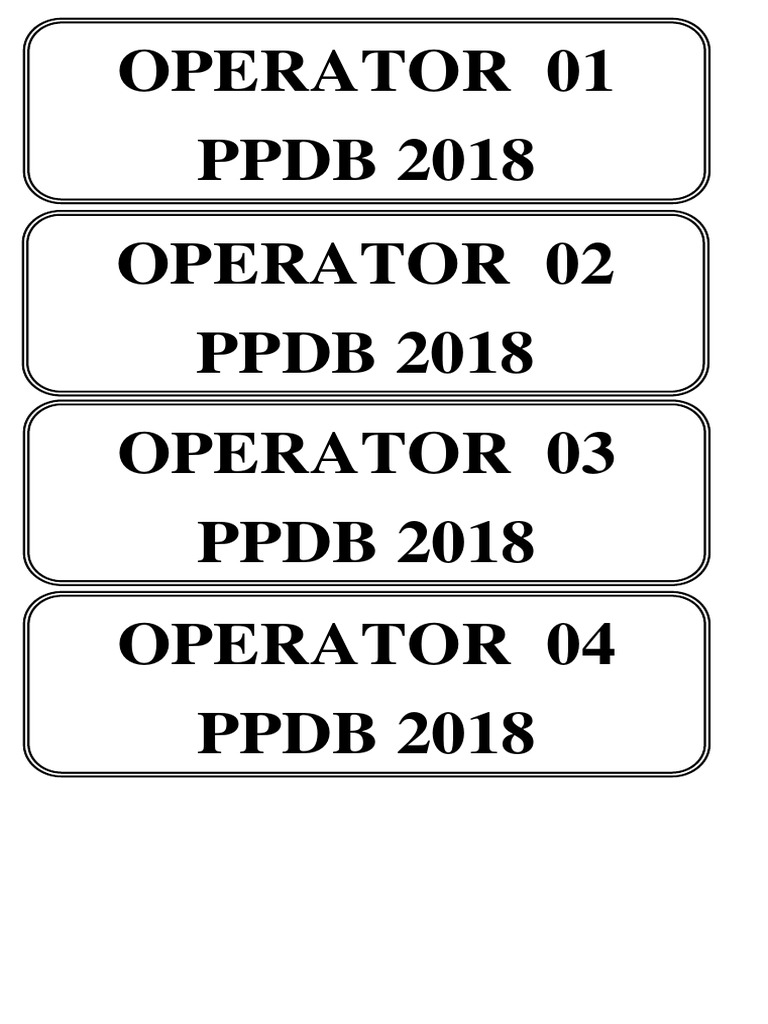 Label Operator PPDB 2018 | PDF
