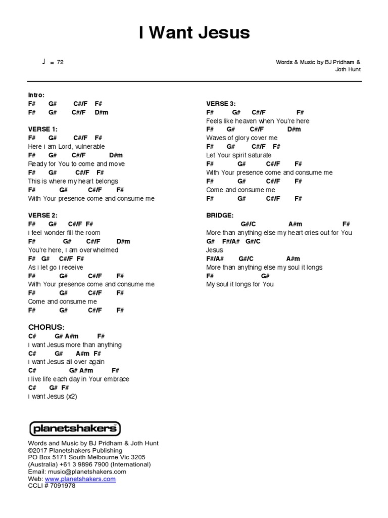 I Want Jesus Chart | PDF
