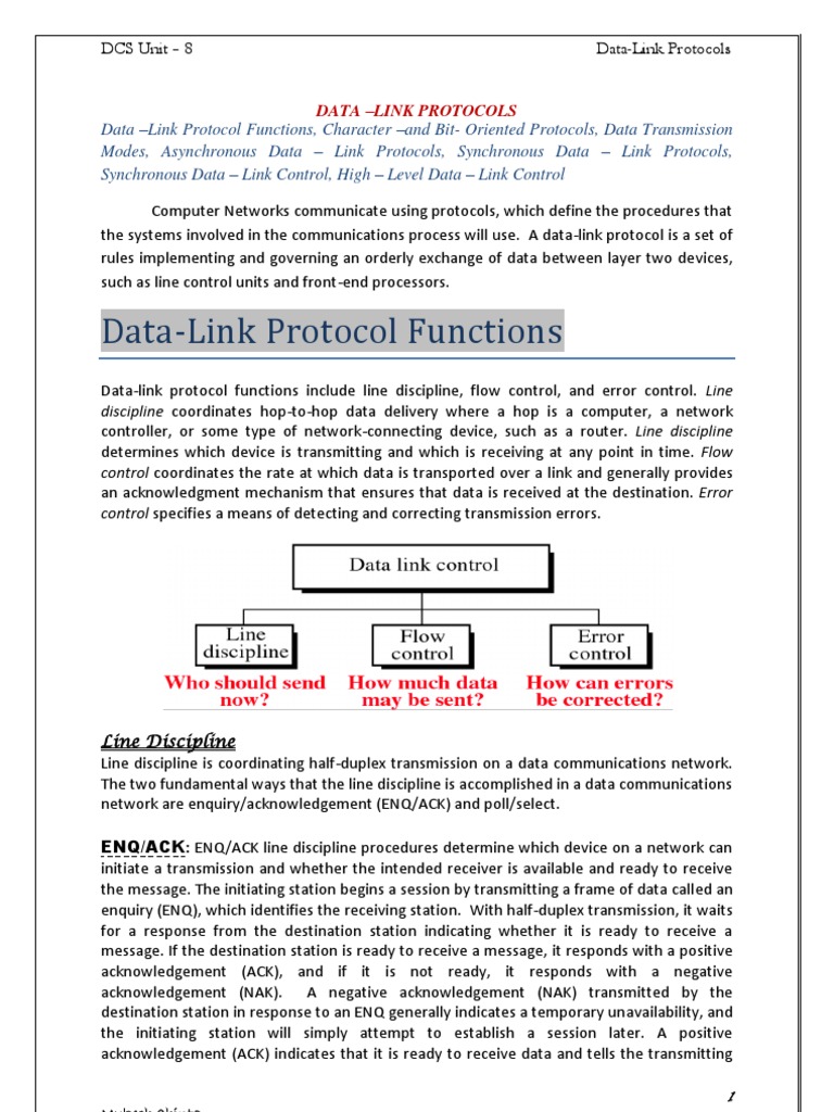 Data-Link Protocols Overview | PDF | Data Transmission | Telecommunications