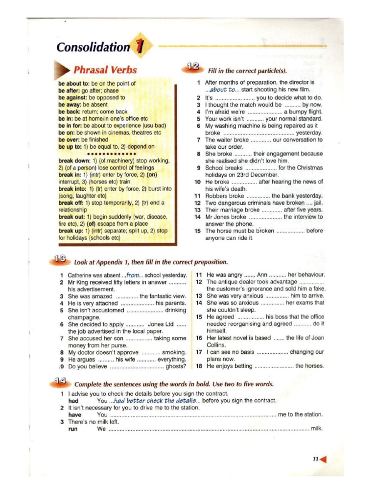 Phrasal Verb - FCE Use of Eng. 1 | PDF