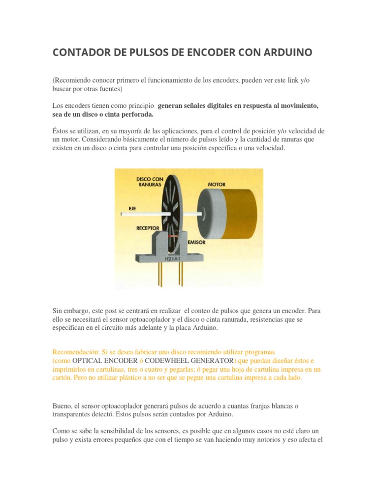 Contador De Pulsos De Encoder Con Arduino Pdf Arduino Electrónica