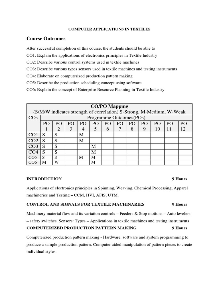 Computer Applications in Textiles | Download Free PDF | Automation ...
