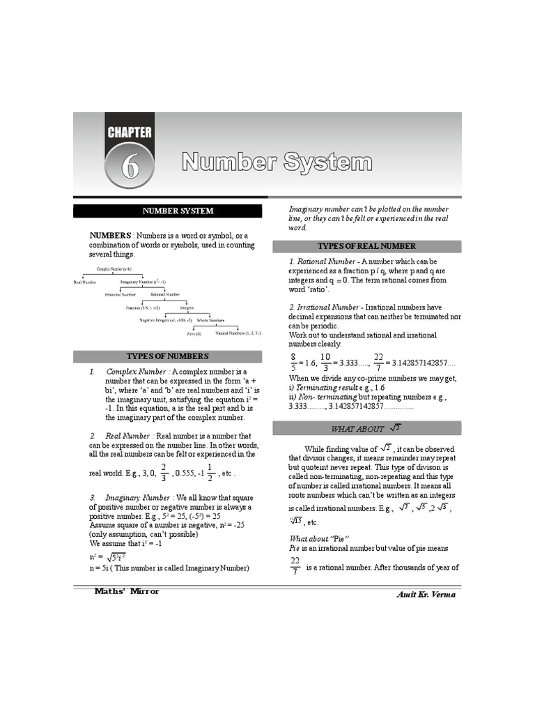 6.number System | PDF | Division (Mathematics) | Numbers