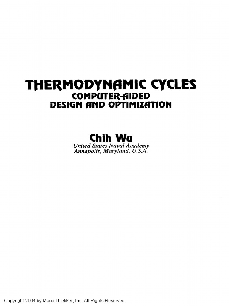 Wu Thermodynamic Cycles | PDF | Entropy | Thermodynamic Equilibrium