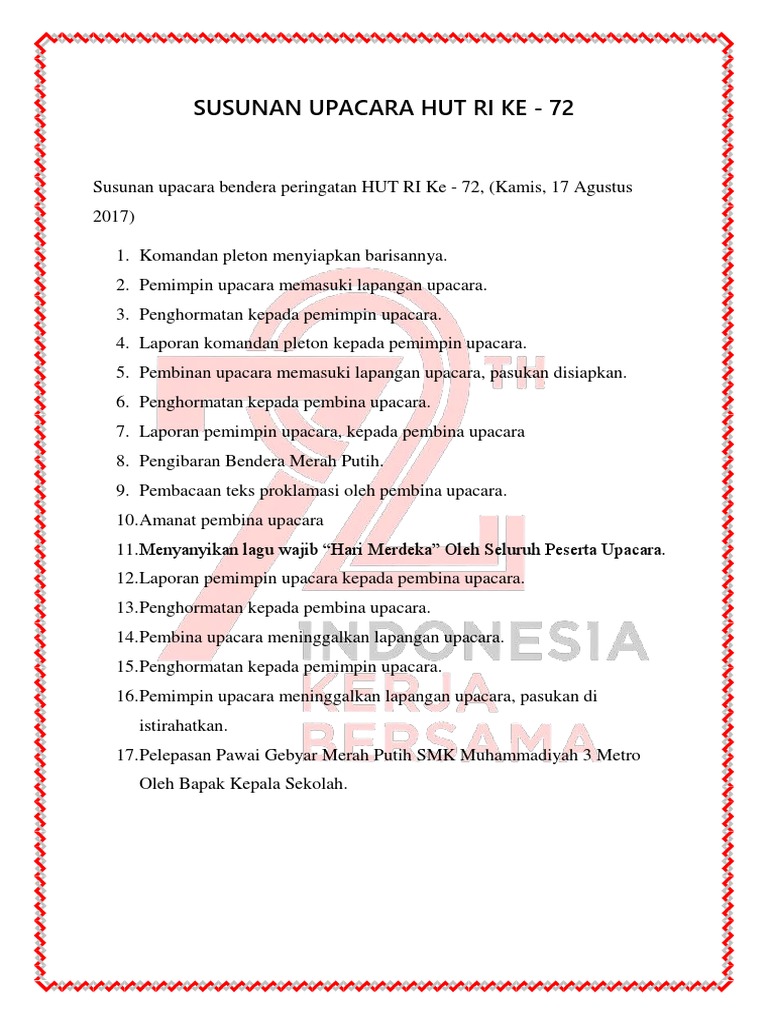 Susunan Upacara HUT RI | PDF