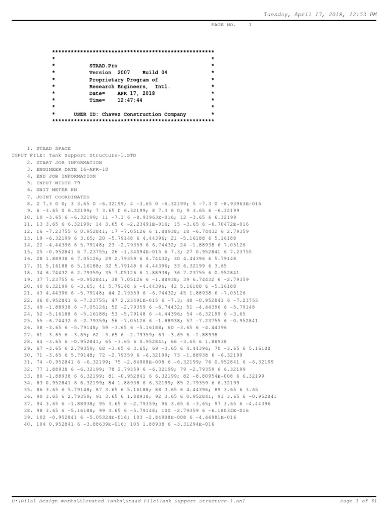 Staad Output Result | PDF | Computing