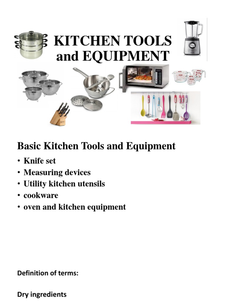 Essential Kitchen Tools and Equipment | PDF | Cookware And Bakeware ...