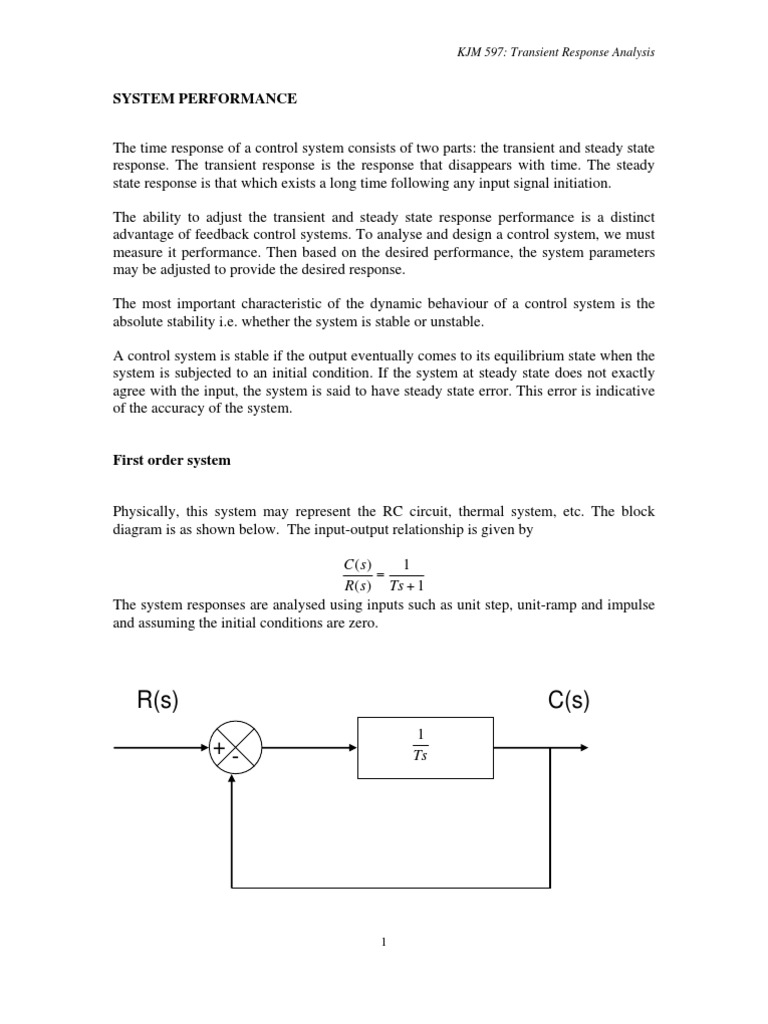 CH4 Transient Response | PDF | Control Theory | Stability Theory