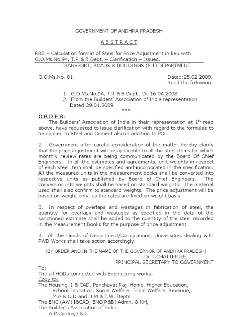 Steel Price Adjustment Clarification | PDF | Business