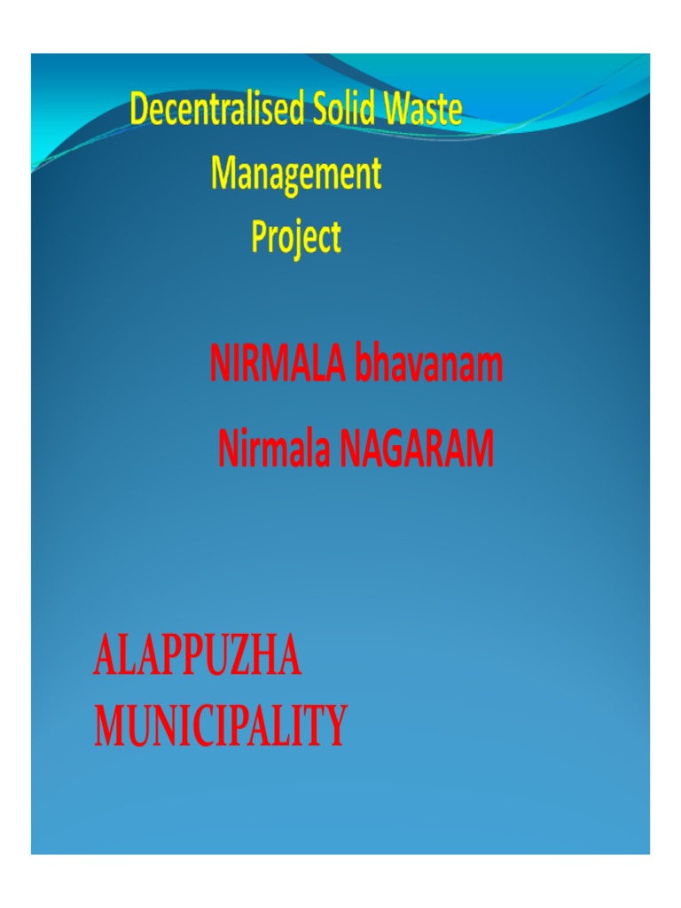 Alappuzha waste management decentralised project | PDF | Biogas ...