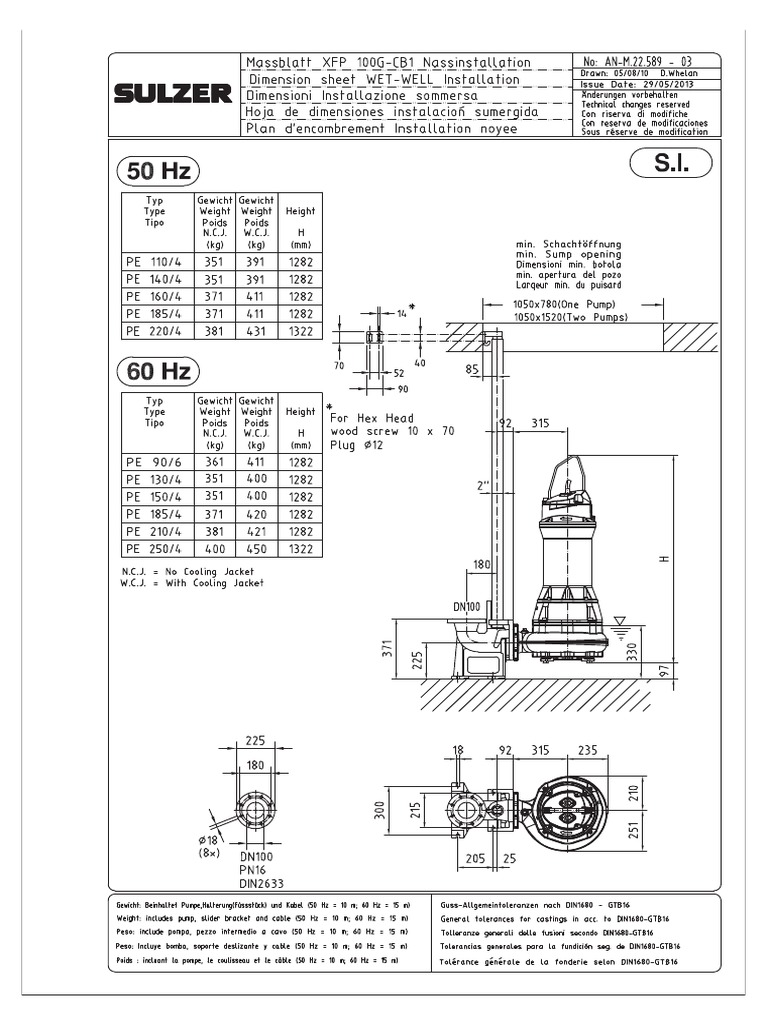 XFP 100G CB1 Installation Drawing Wet Well ANM22589 | PDF