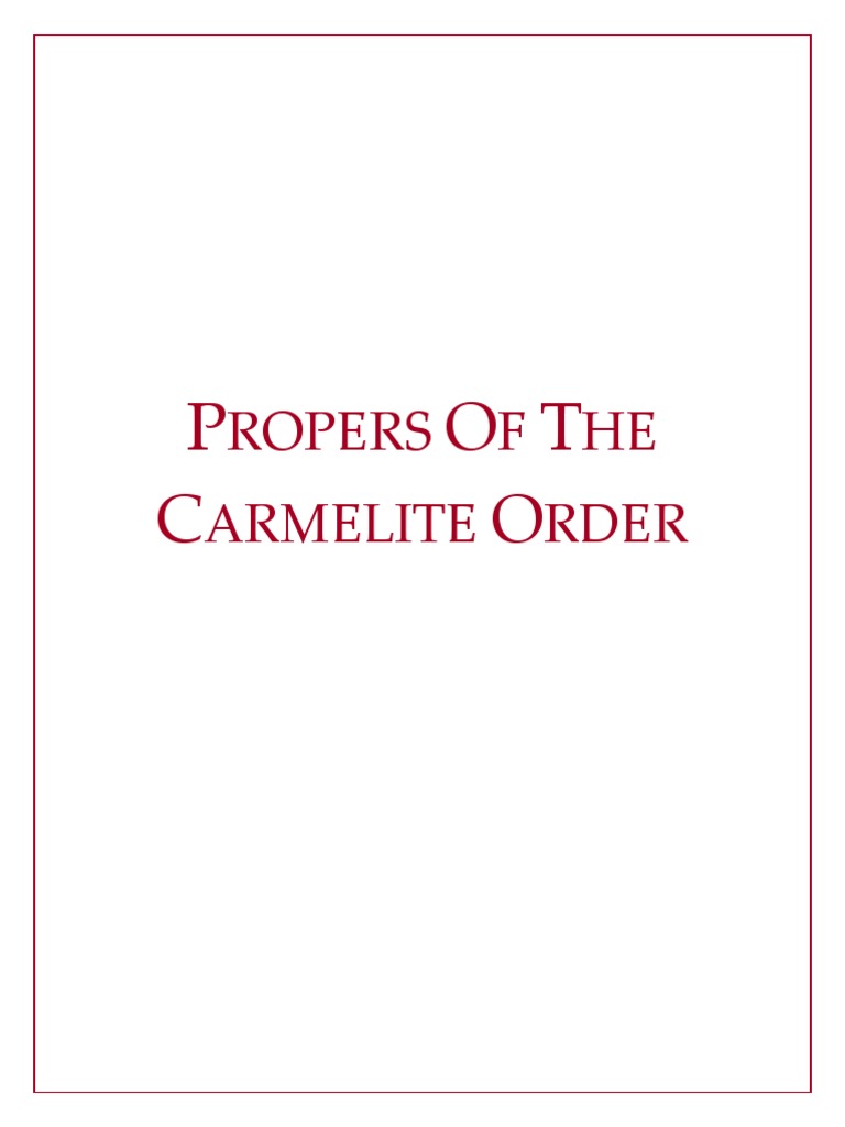 Feast of St. Elijah: Carmelite Propers | PDF | Mary, Mother Of Jesus ...
