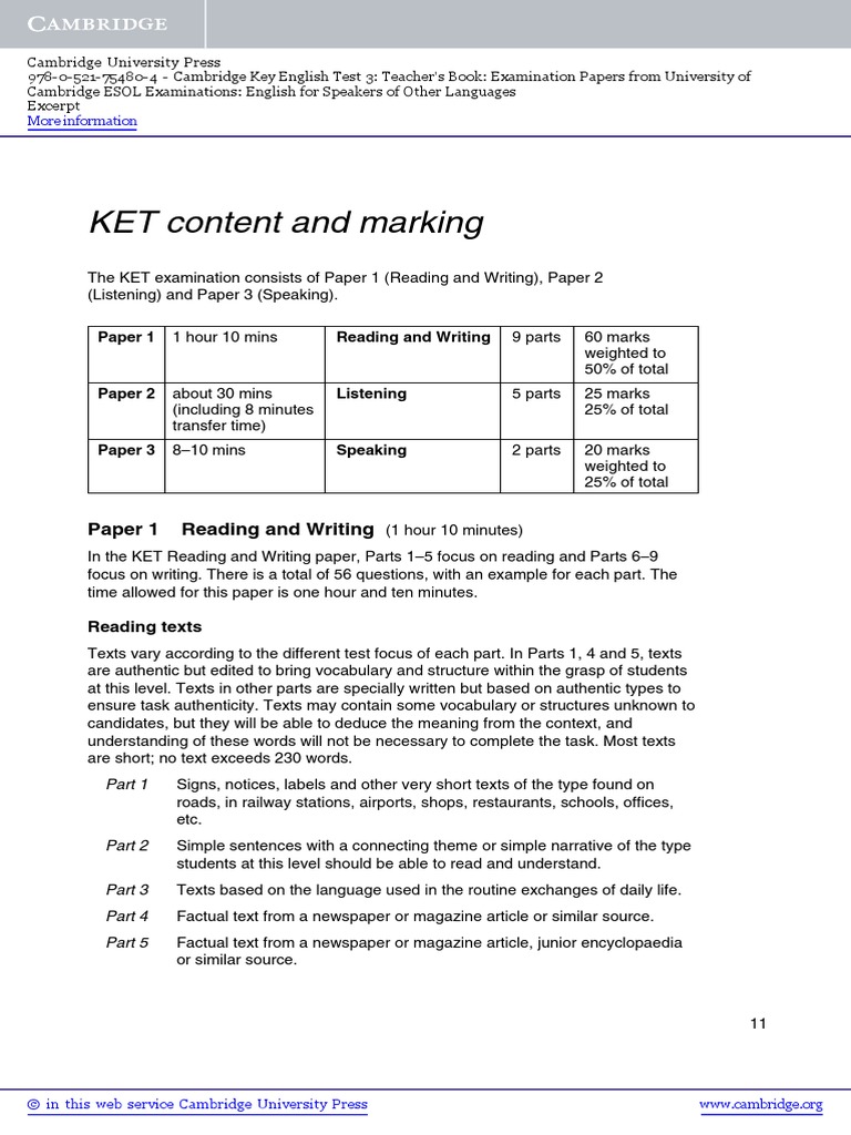 Ket Marking PDF | PDF | Question | Test (Assessment)