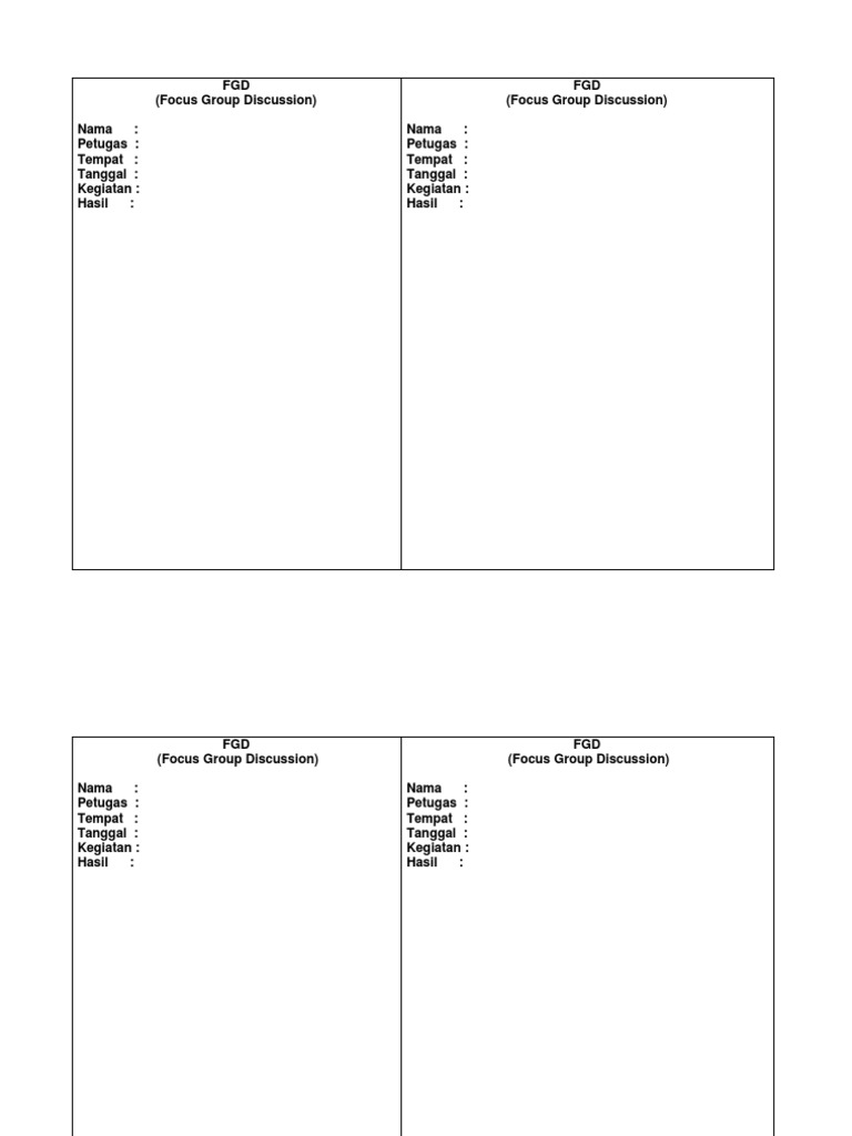 Format dan Contoh FGD | PDF | Karier & Perkembangan
