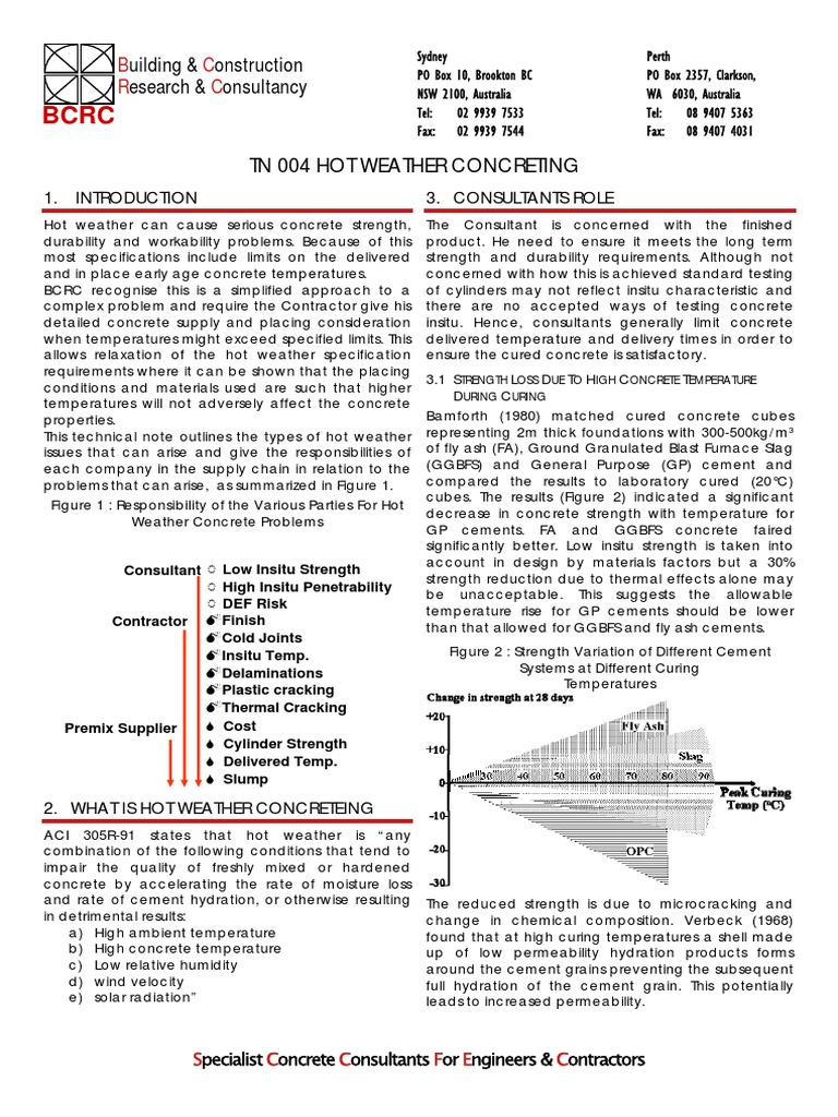 Hot Weather Concreting | PDF | Concrete | Cement