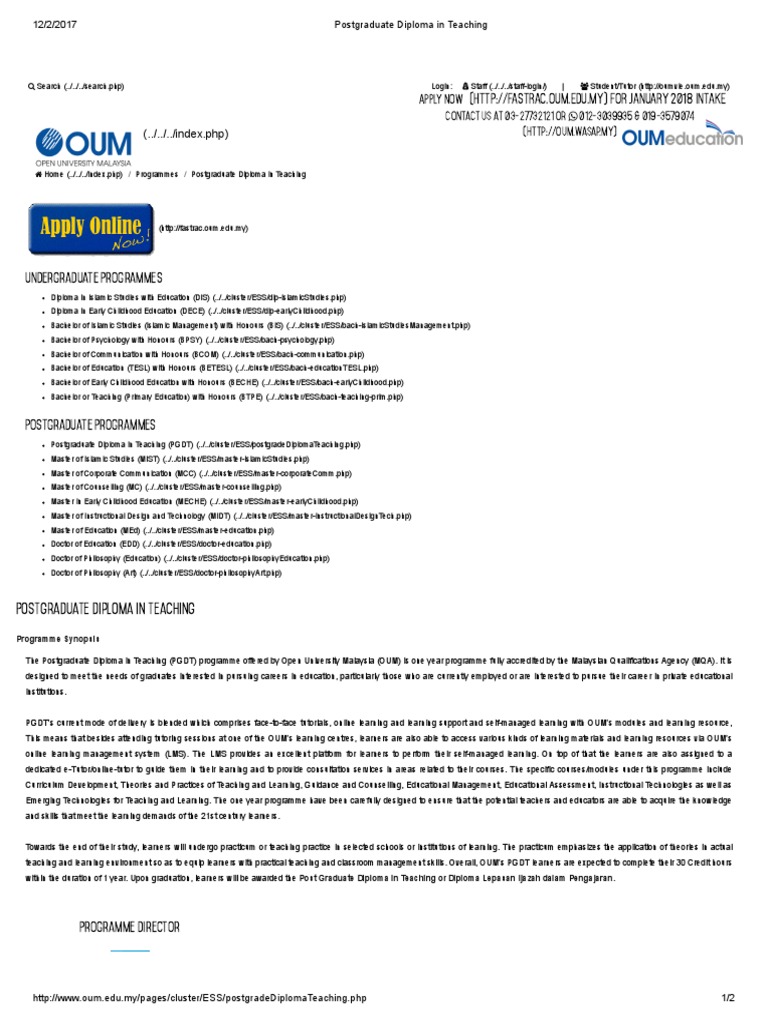 Program PGDT | PDF | Educational Technology | Postgraduate Education