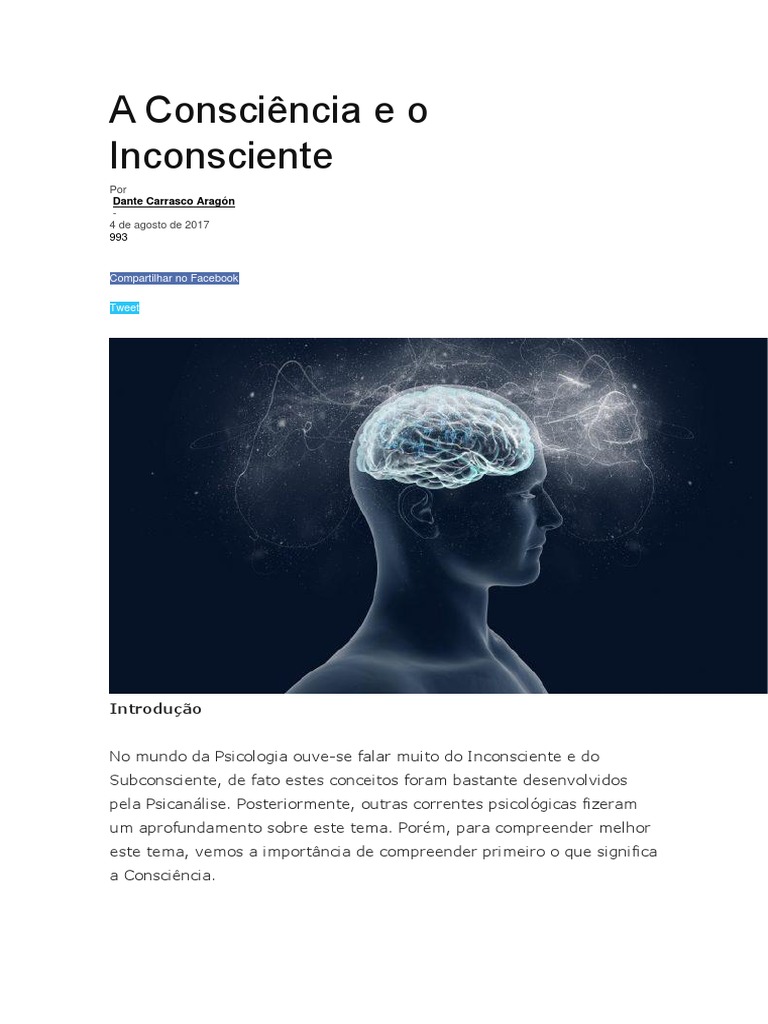 Consciência e Inconsciente na Psicologia | PDF | Mente | Psicanálise