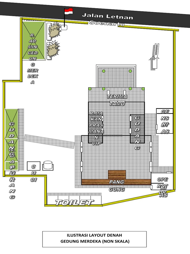 Denah Gedung Merdeka Ilustrasi Layout | PDF