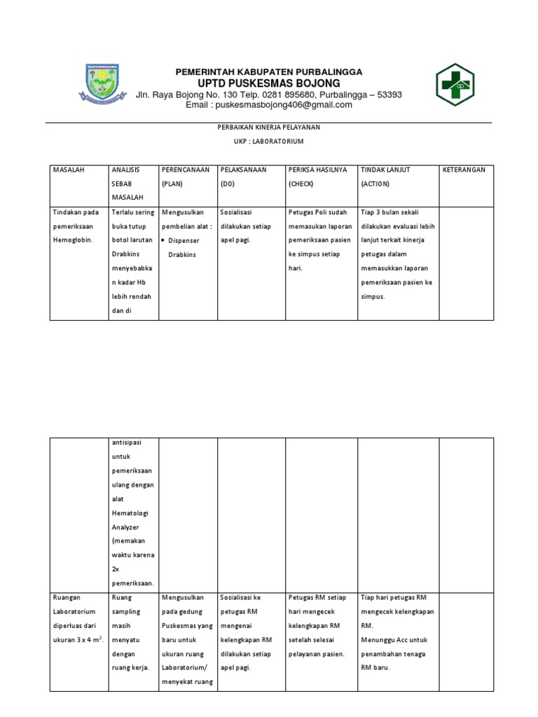 Pdca Yang Dibuat Laboratorium | PDF