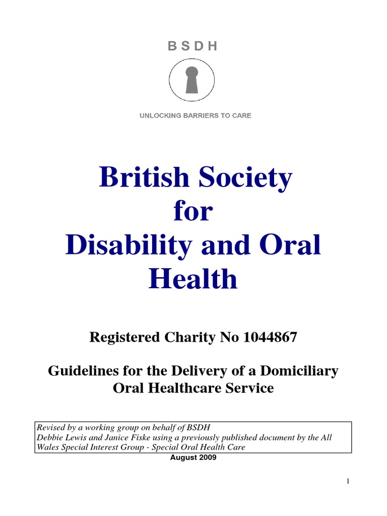 BSDH Domiciliary Guidelines August 2009 | PDF | Health Care | Dentistry