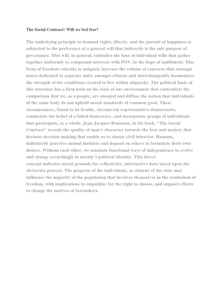 The Social Contract | PDF