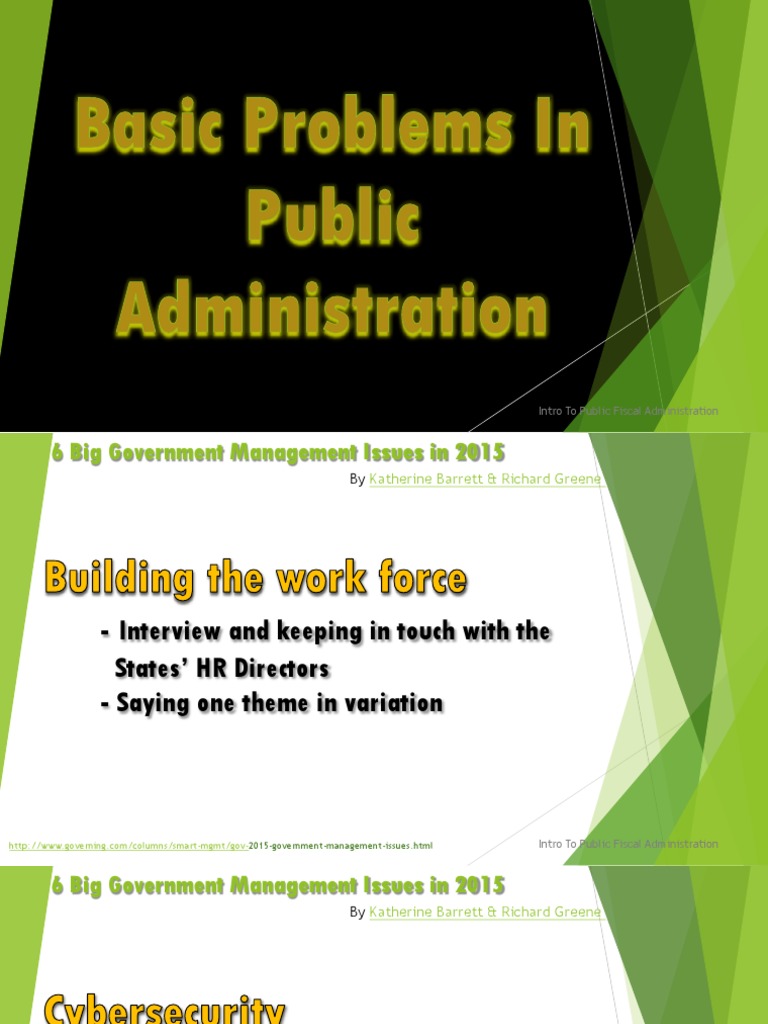 Key Policy and Organizational Issues Facing Public Administrators: A ...