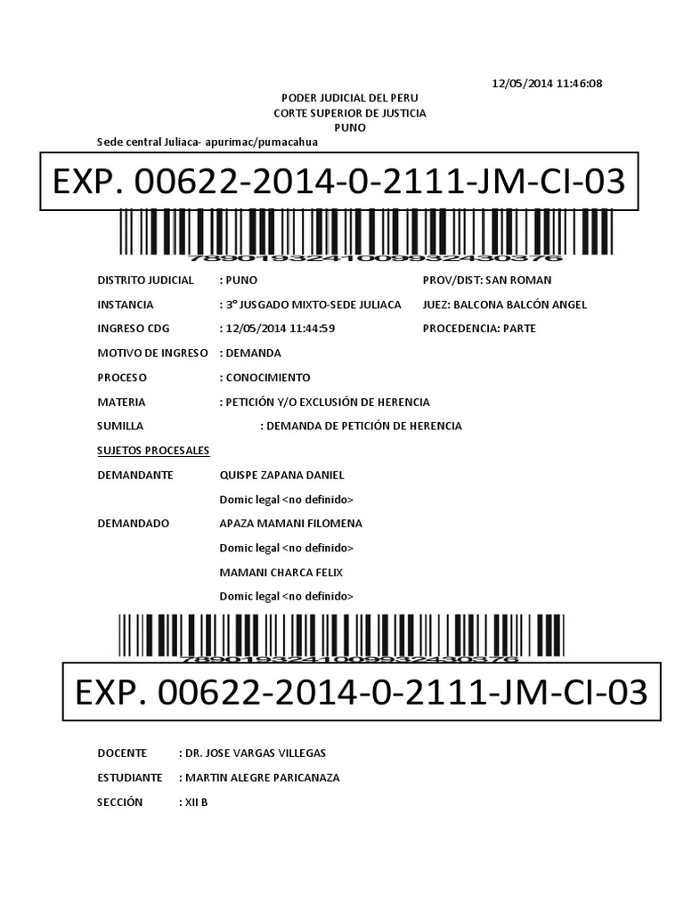 Caratula Expediente | PDF