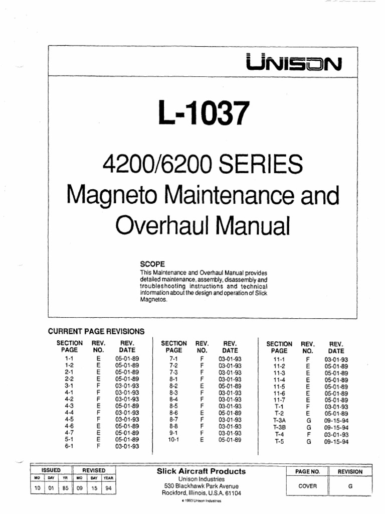 Manual - Magneto Slick 4200&6200 | PDF | Ignition System | Distributor