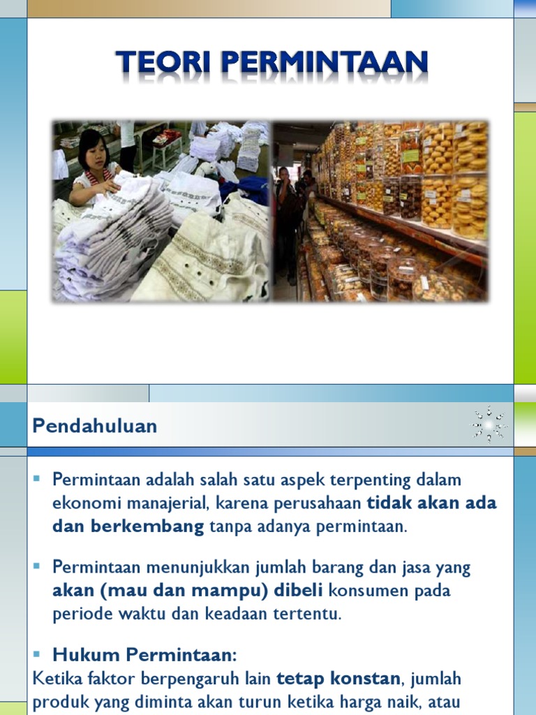 Ekoman 3. Teori Permintaan PDF | PDF