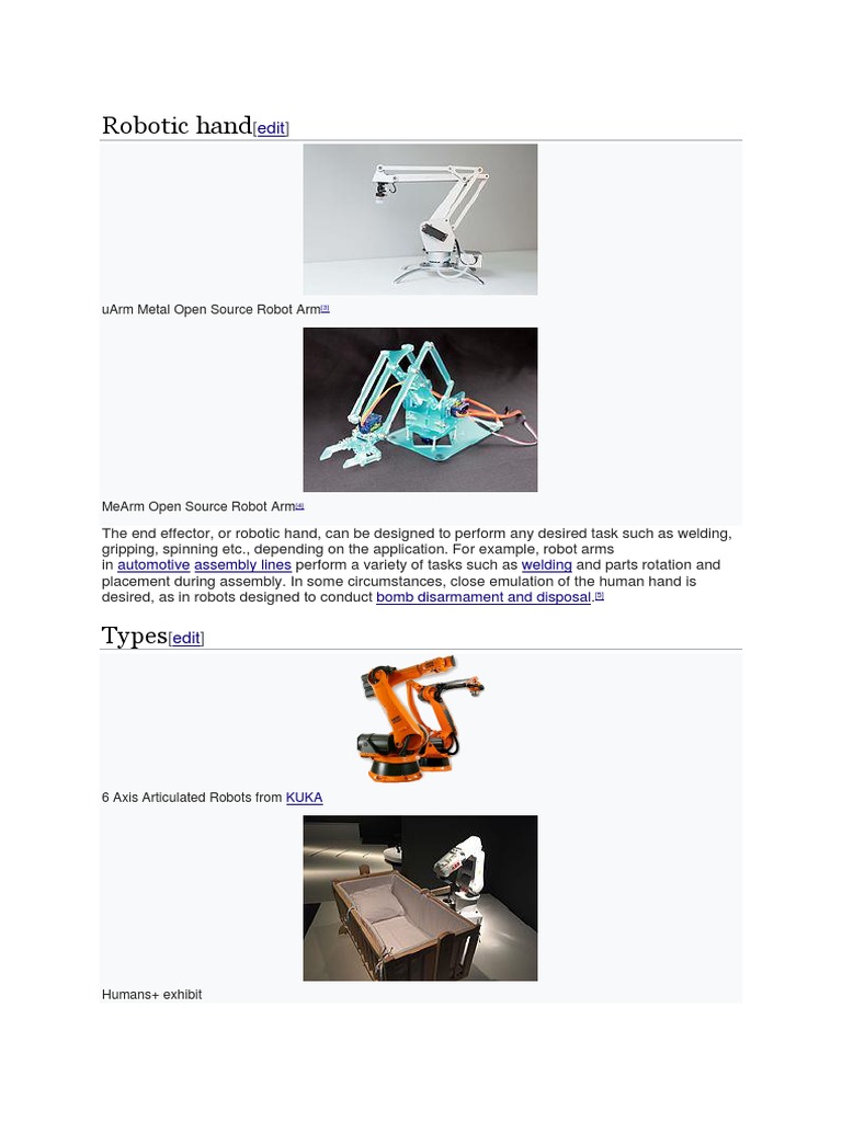Robotic Hand: Uarm Metal Open Source Robot Arm | PDF