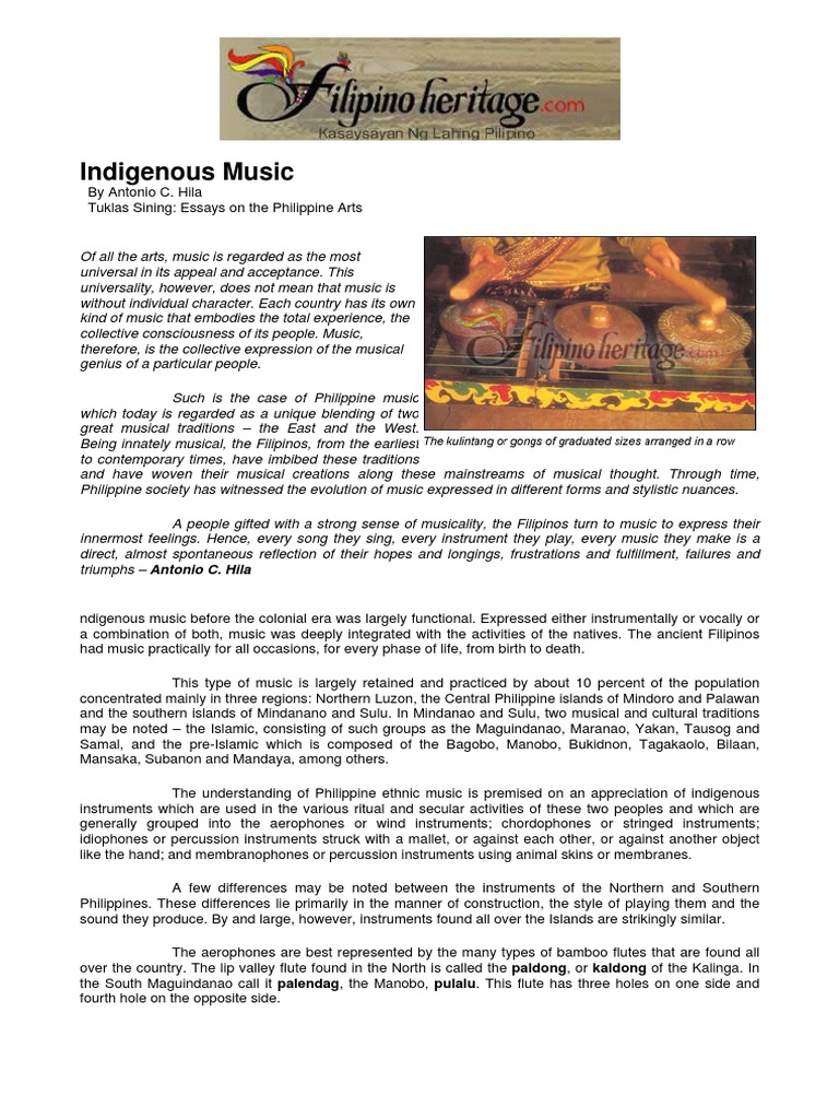 Indigenous Music | PDF | Singing | Musical Instruments
