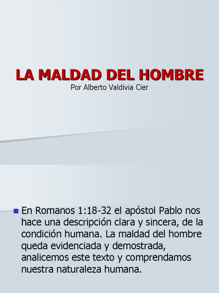 La Maldad Humana según la Biblia | PDF | Pecado | Mal