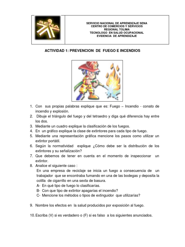 Prevención de incendios: Clasificación de fuegos, uso de extintores y ...