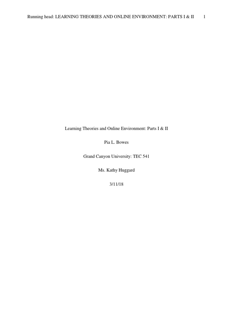 I3 Learning Theories and Online Environment Digital Diagram Bowes | PDF ...