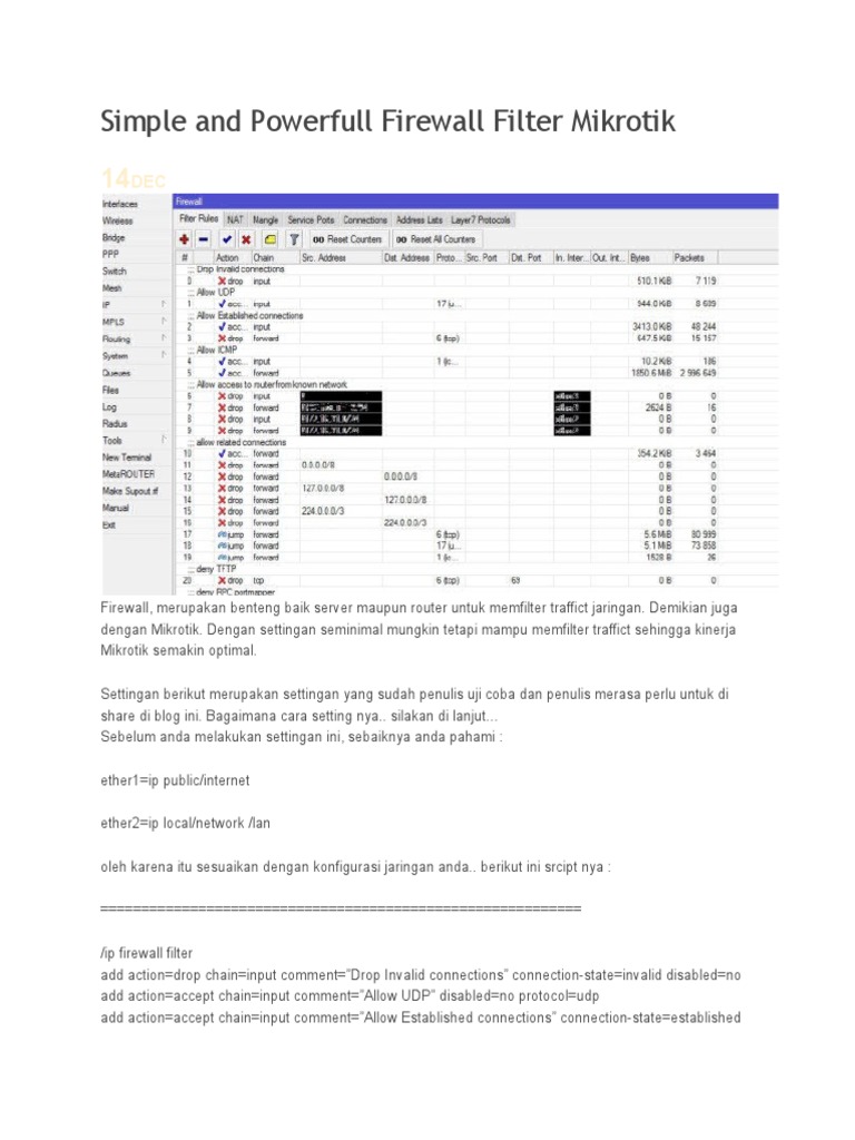 Simple and Powerfull Firewall Filter | PDF | Network Layer Protocols ...