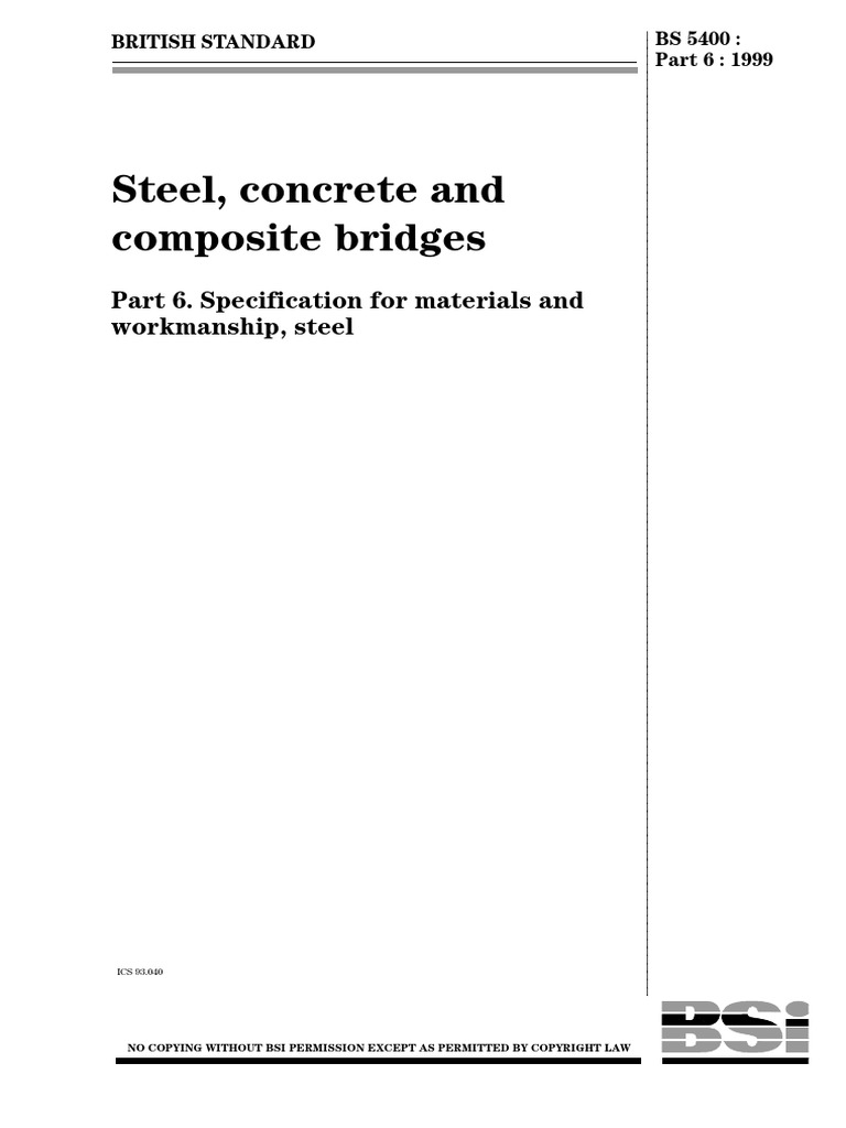 BS 5400 Part 6 PDF | PDF | Structural Steel | Screw