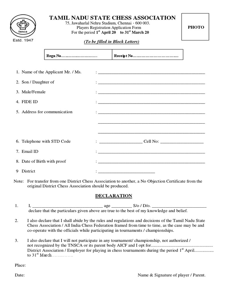 Tnsca Reg Form | PDF | Government | Business
